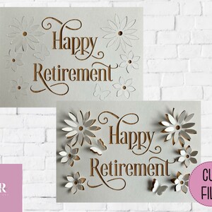 SVG: 3D/ ‘pop Up’ Happy Retirement Card Digital Download. Happy ...