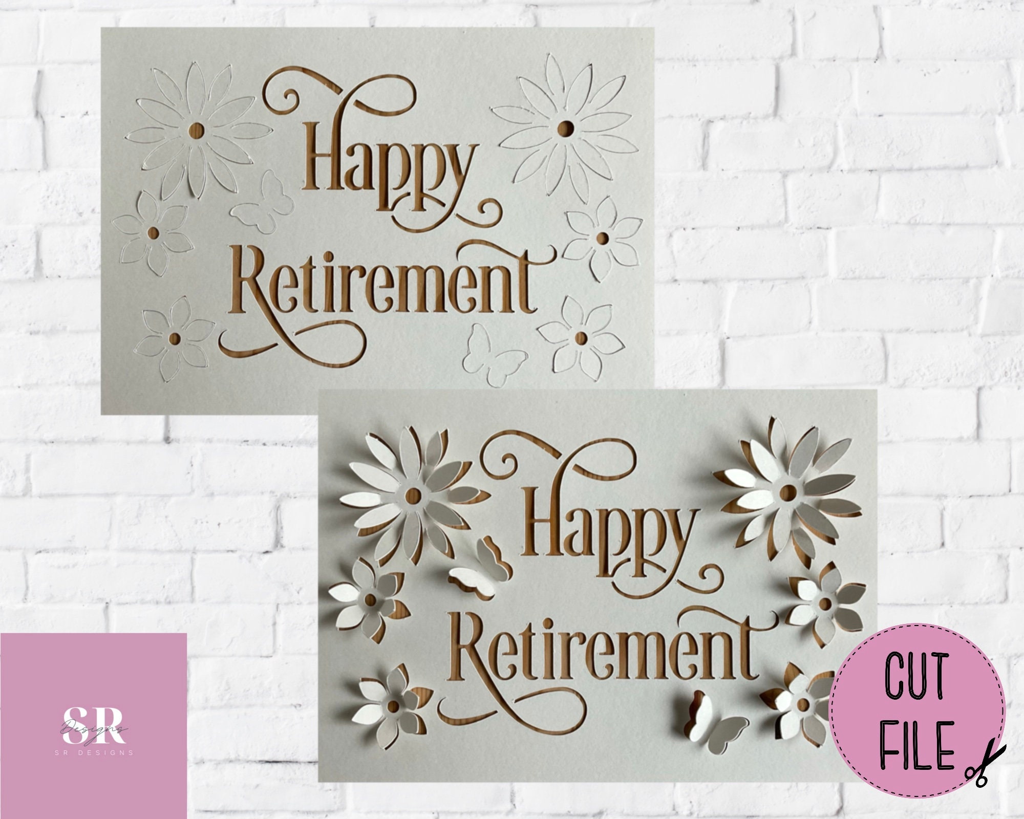 SVG: 3D/ ‘pop Up’ Happy Retirement Card Digital Download. Happy ...
