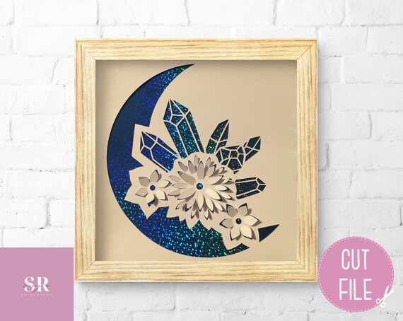 SVG: 3D Crystal Moon. Digital Download. Paper Cutting. Moon - Etsy