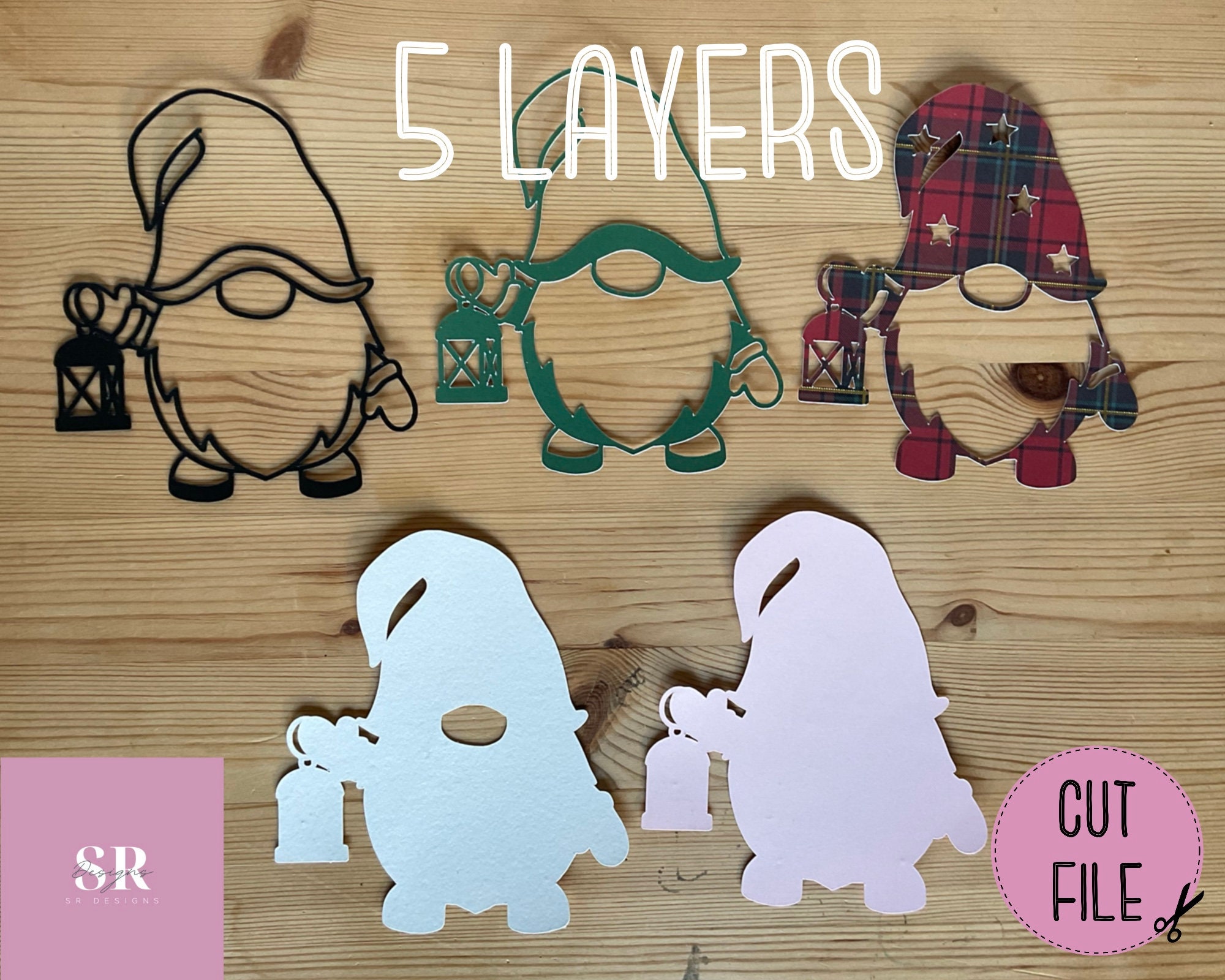 SVG: Layered Gnome Cut File. 3D Gonk Svg. Layered Gnome Svg. | Etsy