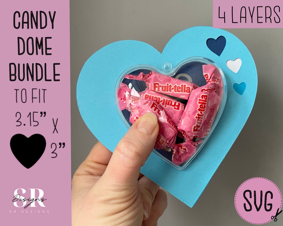 Heart Candy Dome Svg. Chocolate Holder Svg. Valentines Candy Holder ...