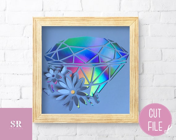 SVG: 3D Diamond. Paper Cutting. Diamond Cut File. Diamond SVG. | Etsy