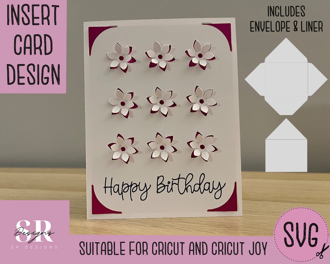 SVG: Birthday Insert Card. Cricut Friendly. Draw and Cut Card Design ...