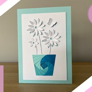 Flower Pot ‘popup’ Iris Folding Pattern Template PDF & SVG. Iris ...