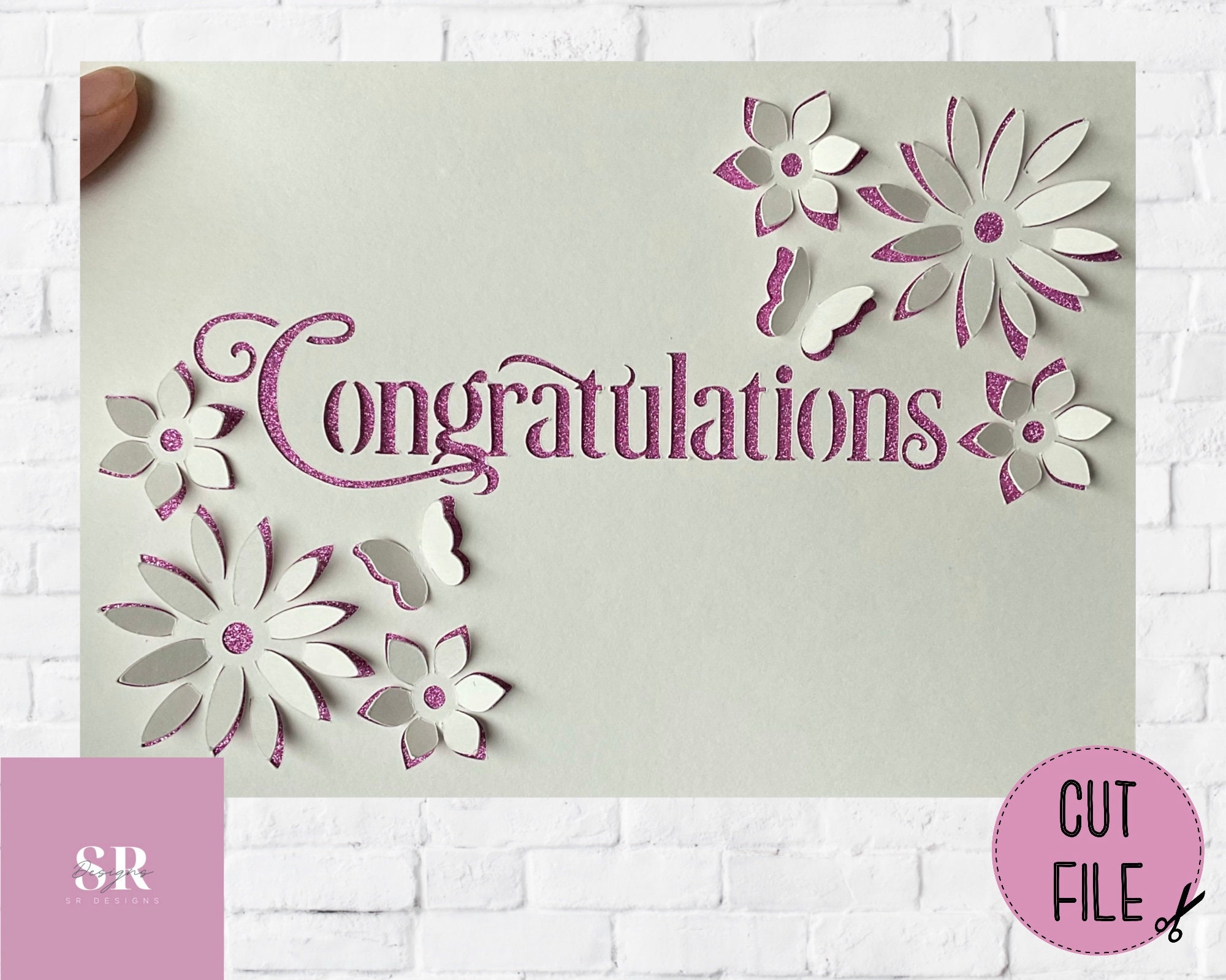 SVG: 3d/pop up Cut File. Congratulations Card. Congratulations Card Svg ...