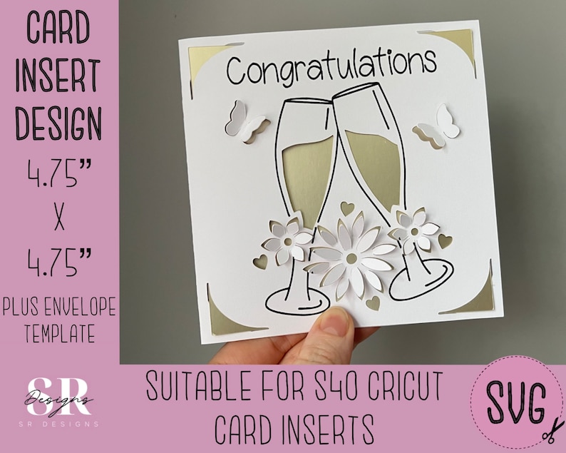 SVG: 3D Congratulations Insert Card. Cricut S40 Insert Card. - Etsy