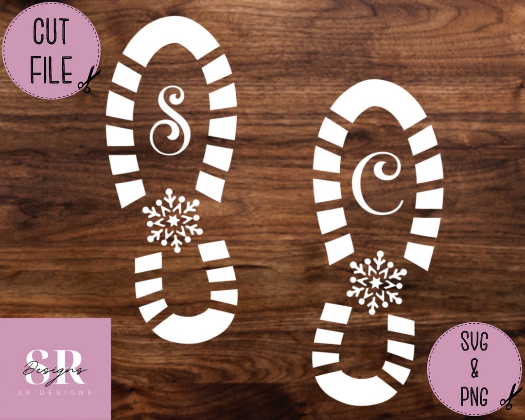 SVG: Santa Foot Prints. Santa Footprint Stencil. Santa Claus Stencil ...