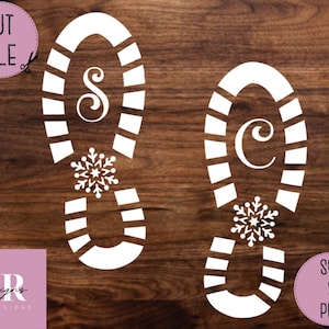 SVG: Santa Foot Prints. Santa Footprint Stencil. Santa Claus Stencil ...