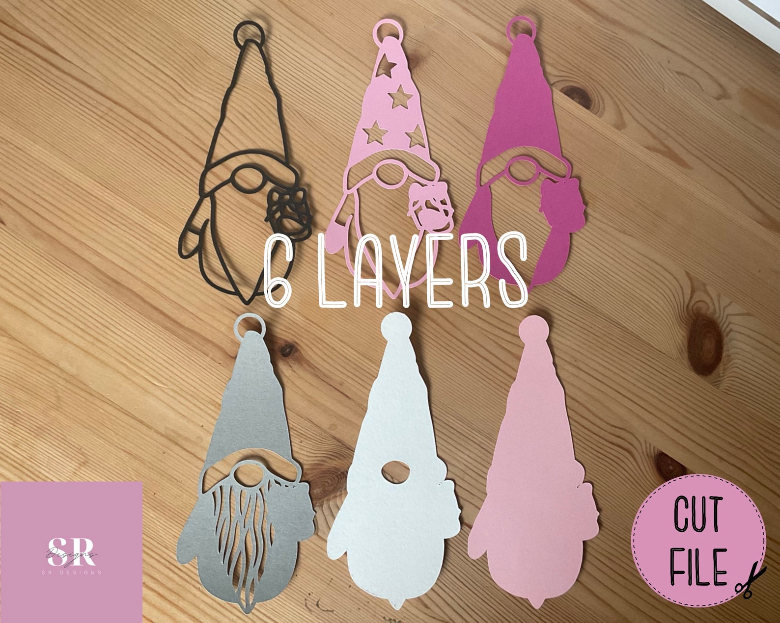 SVG: Layered Gnome Cut File. 3D Gonk Svg. Layered Gnome Svg. - Etsy UK