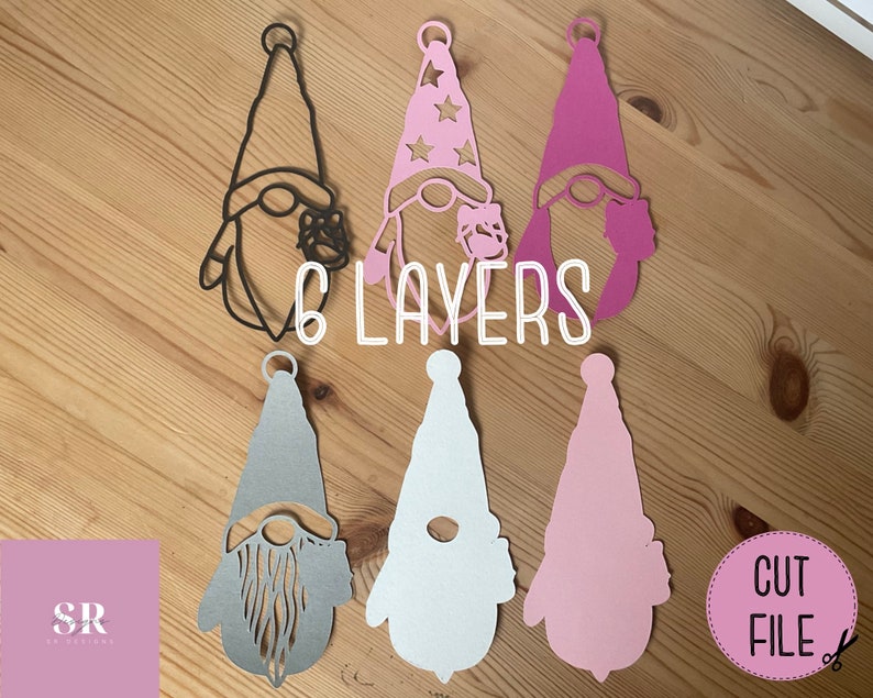 SVG: Layered Gnome Cut File. 3D Gonk Svg. Layered Gnome Svg. Christmas ...