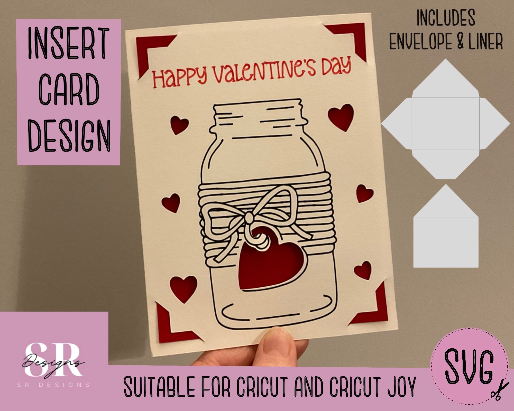 SVG: Valentine’s Day Insert Card. Cricut Joy Friendly. Draw and Cut ...