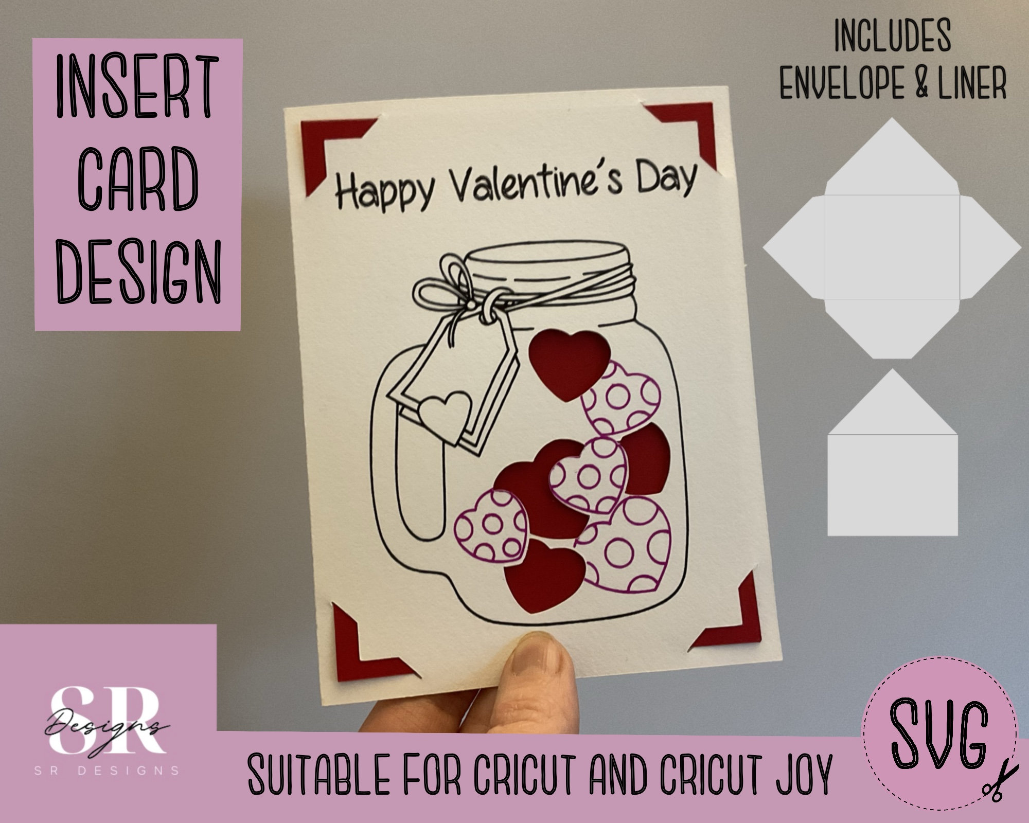 SVG: Valentine’s Day Insert Card. Cricut Joy Friendly. Draw and Cut ...