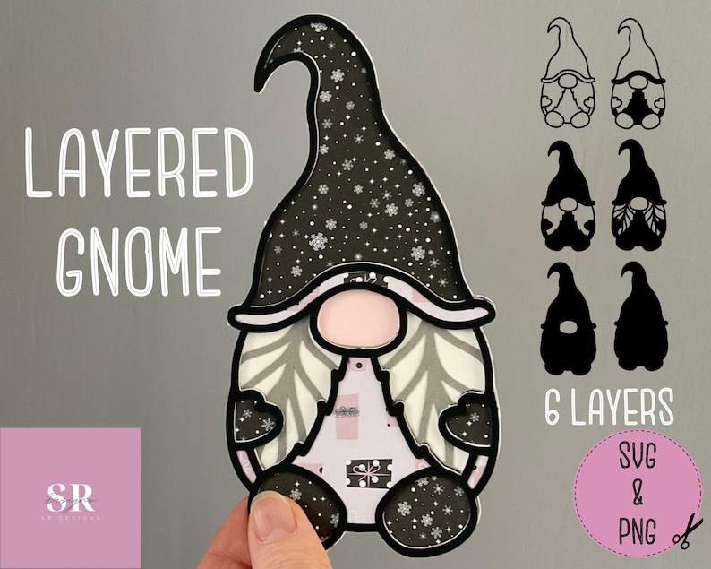 SVG: Layered Gnome Cut File. 3D Gonk Svg. Layered Gnome Svg. - Etsy