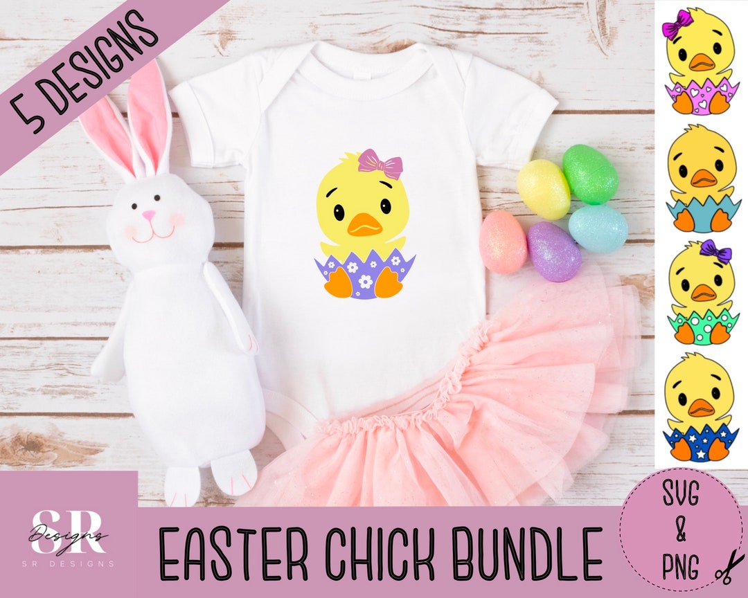 SVG: Easter Chick Bundle. Easter Chick. Easter Clothing. My First ...