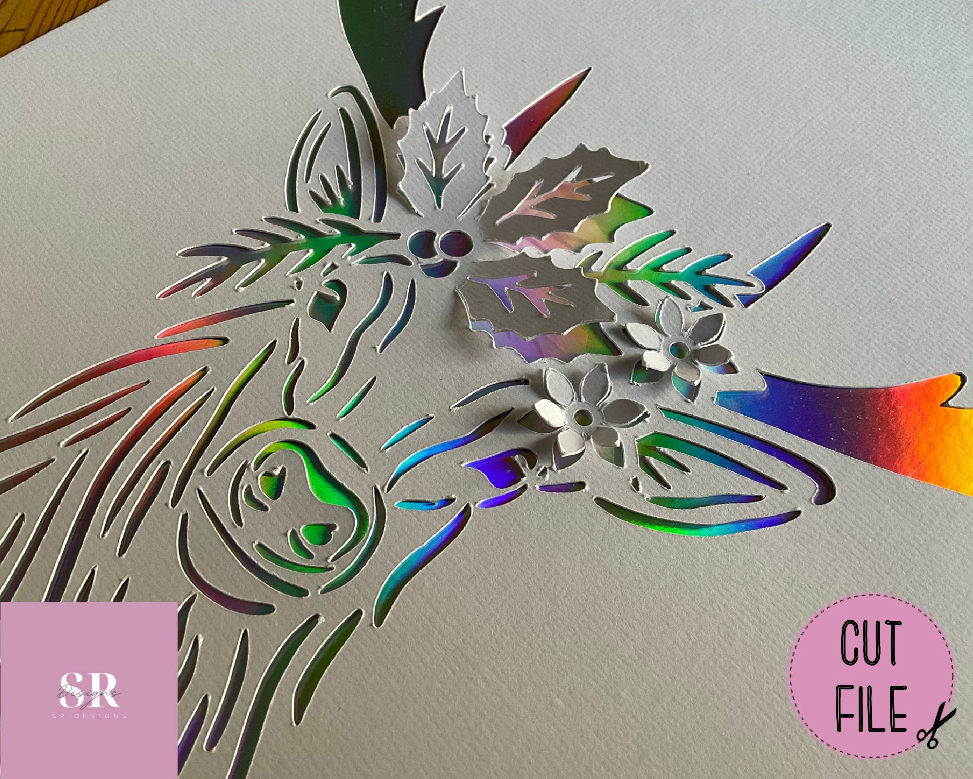 SVG: 3D Christmas Deer. Pop up Stag Svg. Christmas Stag Svg. Pop up Svg ...