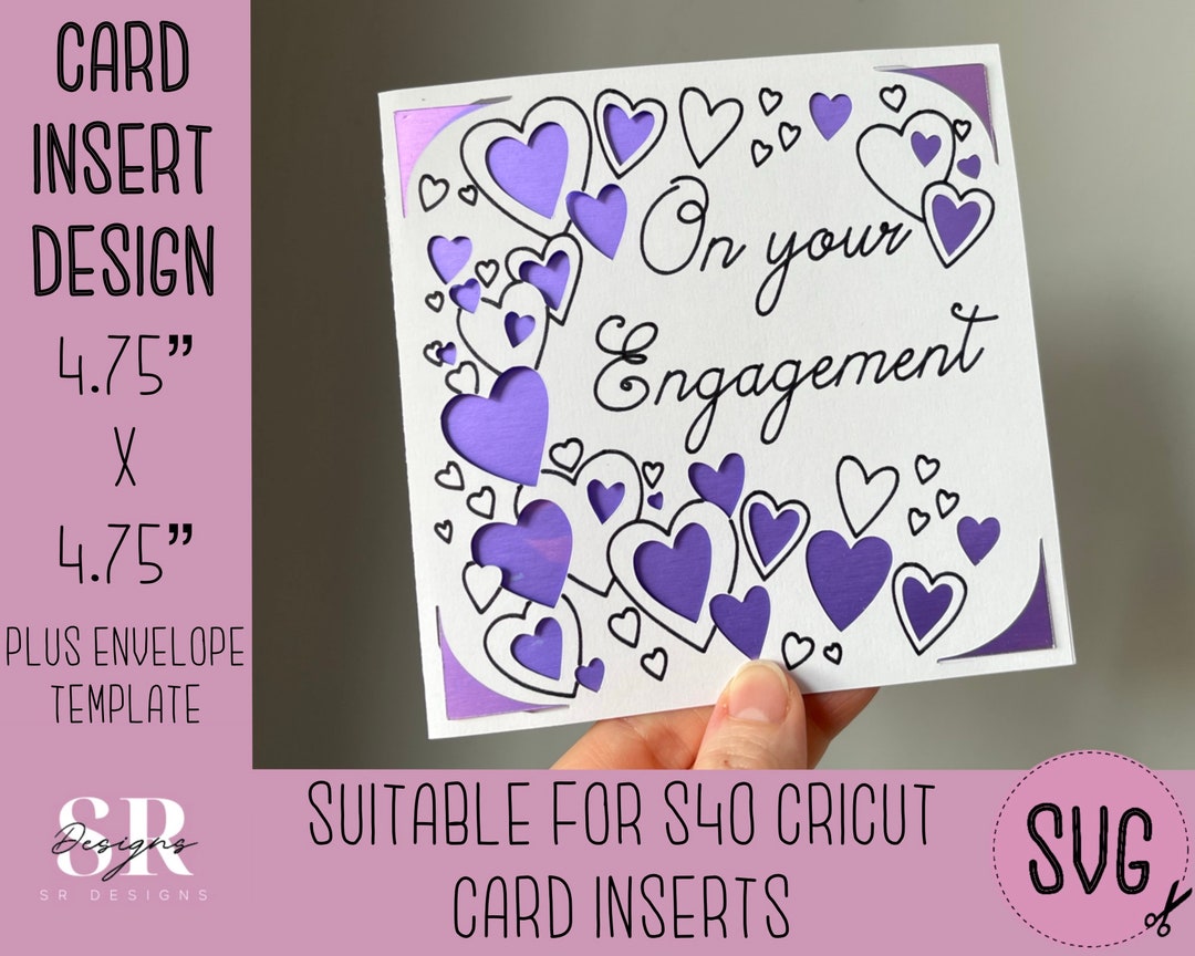 SVG: Engagement Insert Card. Cricut S40 Insert Card. on Your Engagement ...