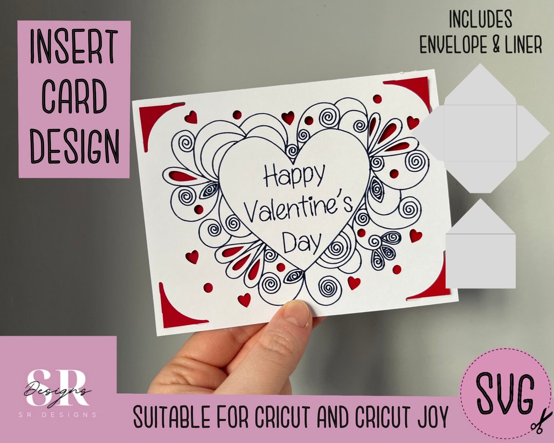 SVG: Valentine’s Day Insert Card. Cricut Joy Friendly. Draw and Cut ...