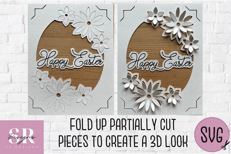 SVG: Easter Insert Card. Cricut Joy Friendly. Draw and Cut Card Design ...