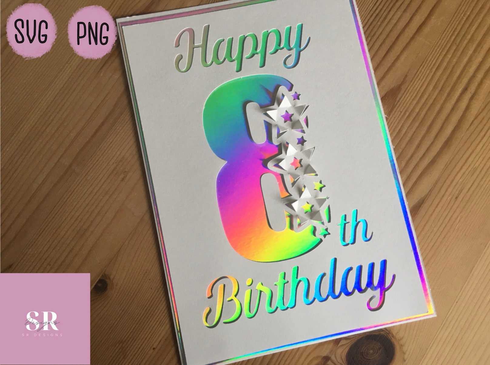 SVG: Pop Up/ 3D 8th Birthday Card. Number Pop Up. Star Pop Up. - Etsy UK