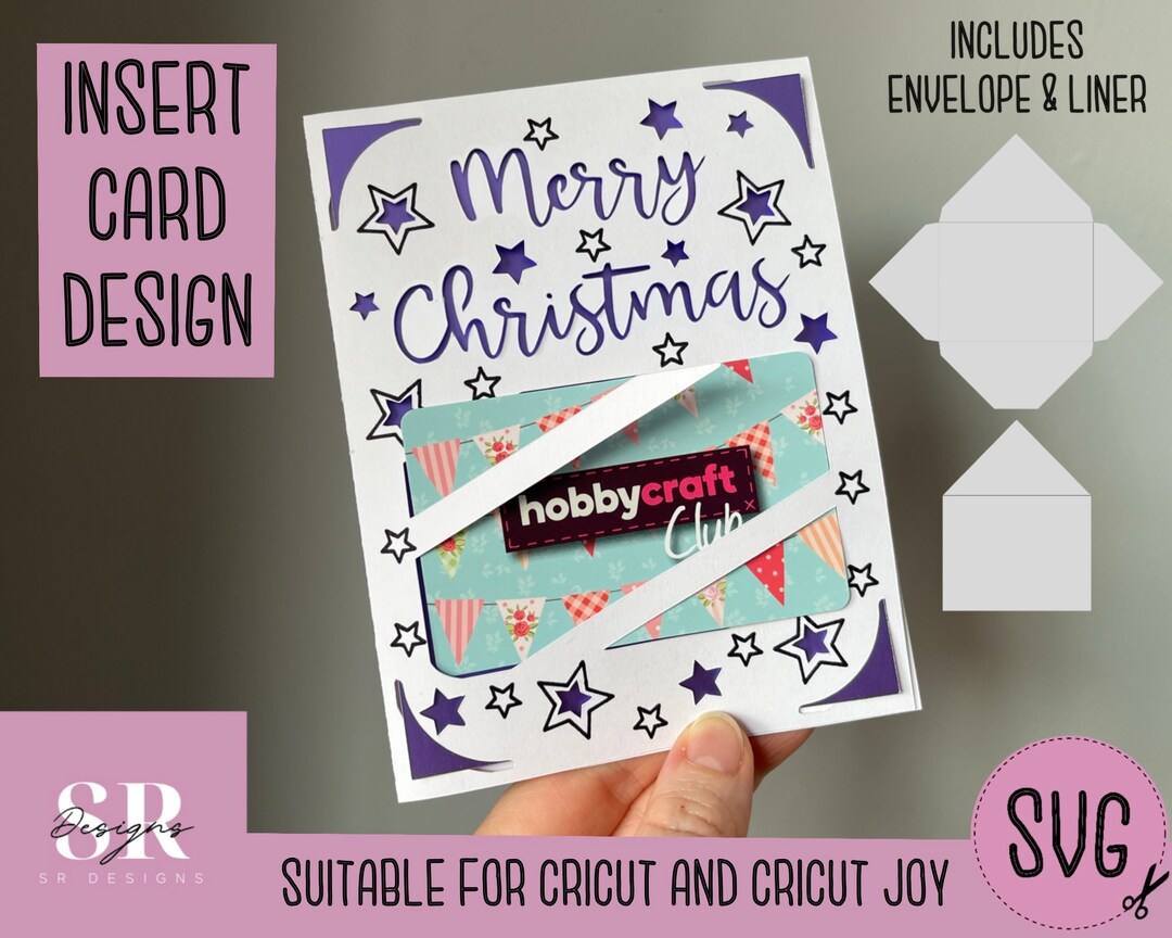 SVG: Christmas Gift Card. Cricut Joy Friendly. Cut and Draw Card. Money ...