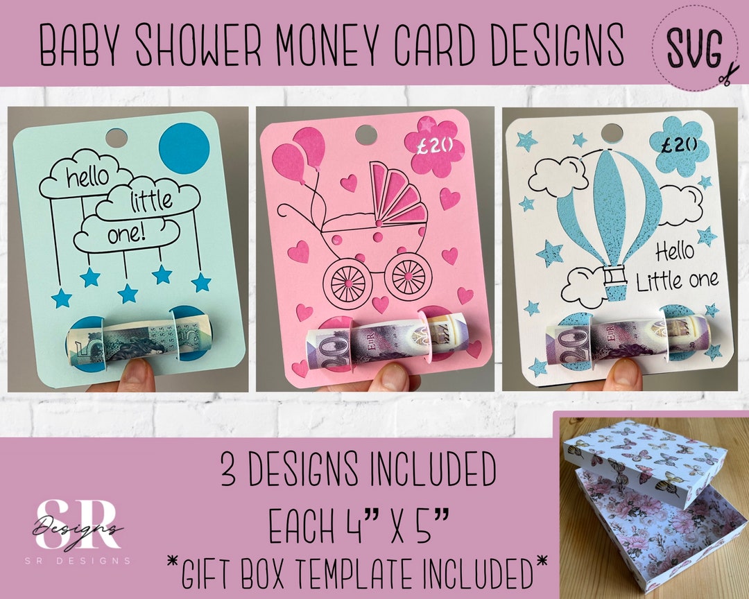 SVG: Baby Shower Money Card Bundle. Cricut Joy Friendly. Cut and Draw ...