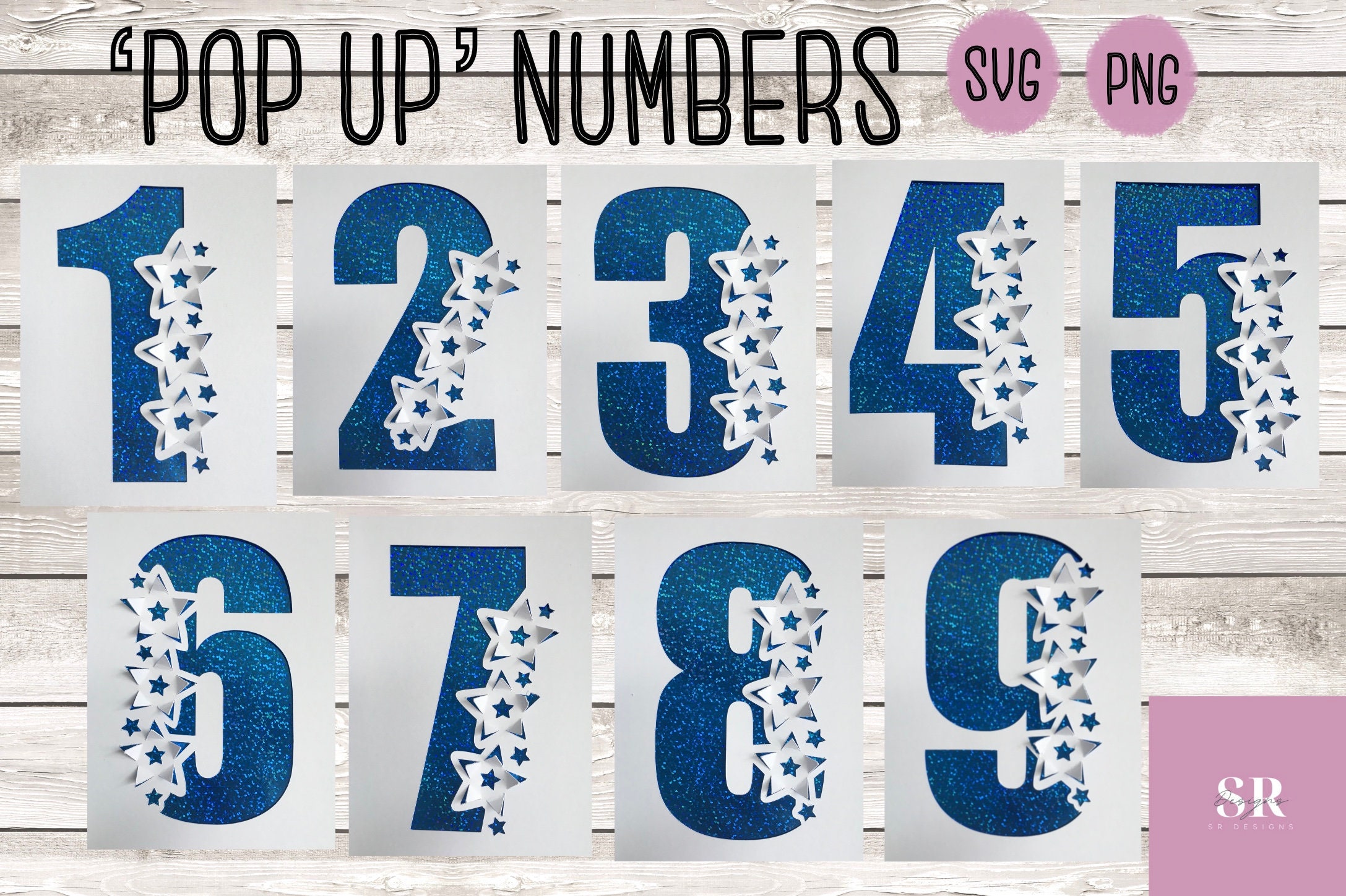 SVG: Pop up/ 3D Number Bundle. 10 Numbers 0-9. Number pop up. | Etsy