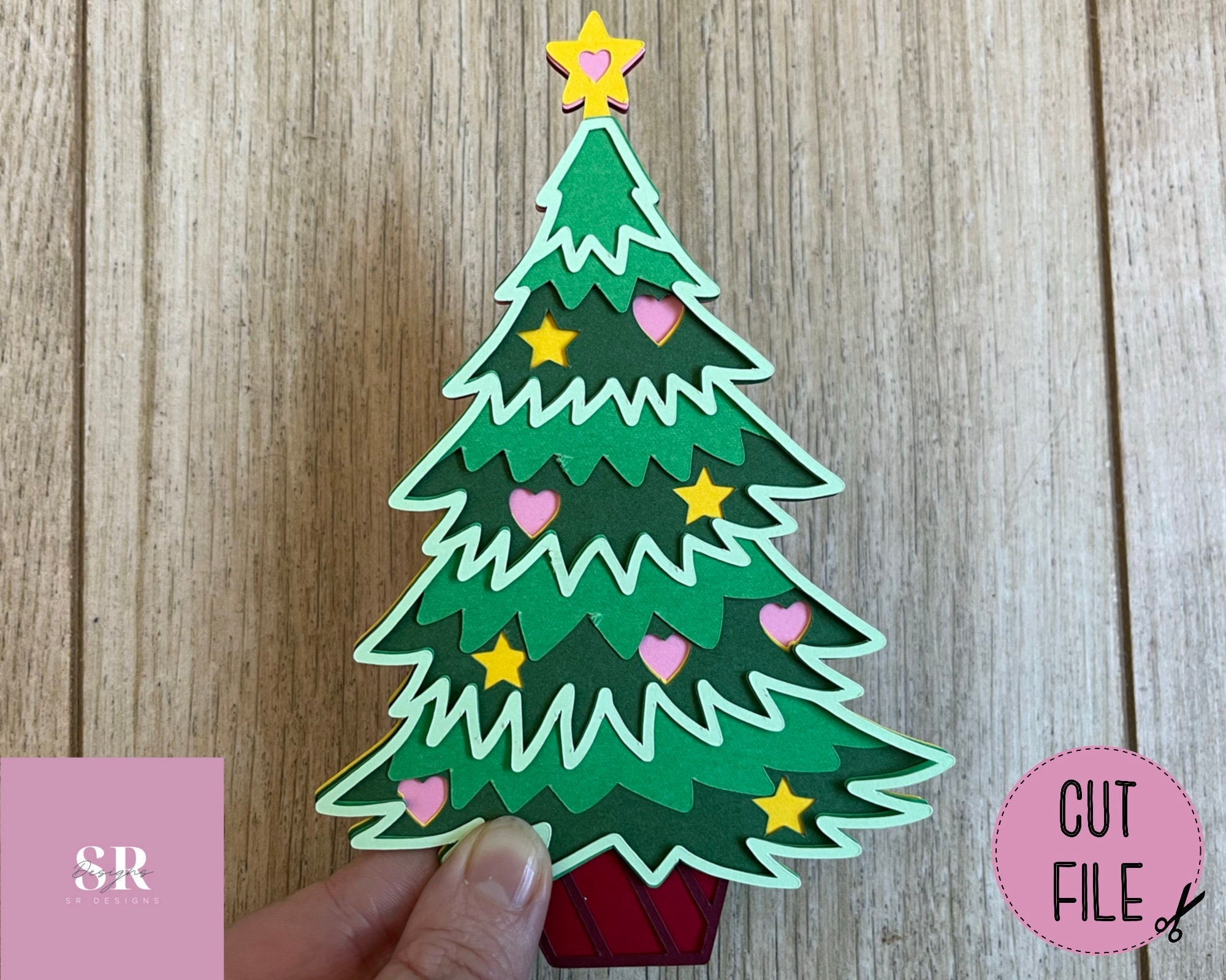 SVG: 3D Layered Christmas Tree. Paper Cutting. Layered Svg. Christmas ...