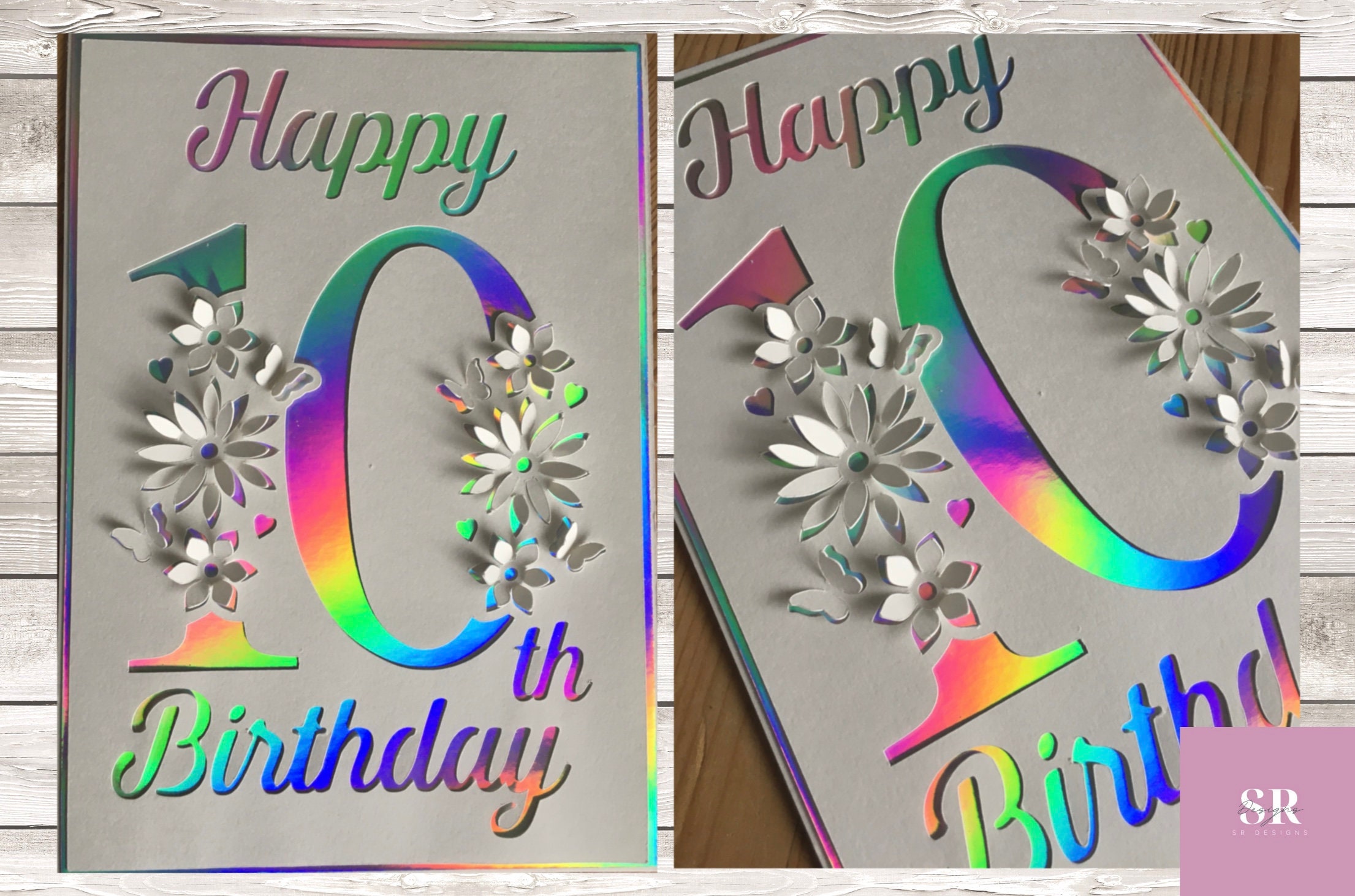 SVG: Pop Up/ 3D 10th Birthday Card. Number Pop Up.floral Pop Up. Pop up ...