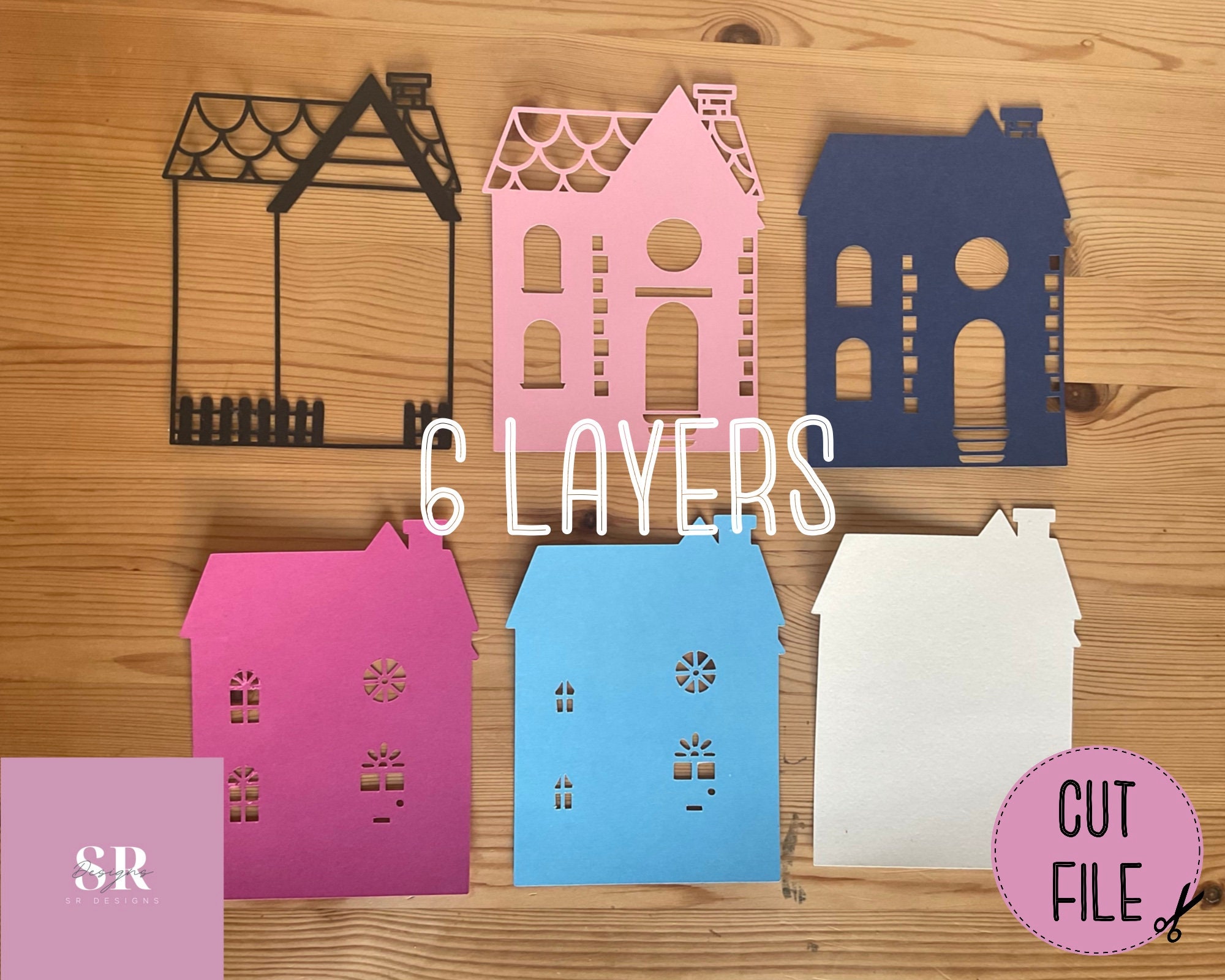 SVG: 3D Layered House. Paper Cutting. Layered Svg. House Svg. | Etsy