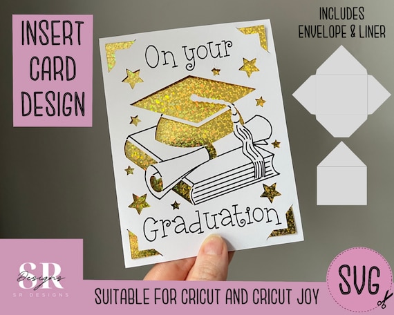 SVG: Graduation Insert Card. Cricut Joy Friendly. Draw and Cut - Etsy