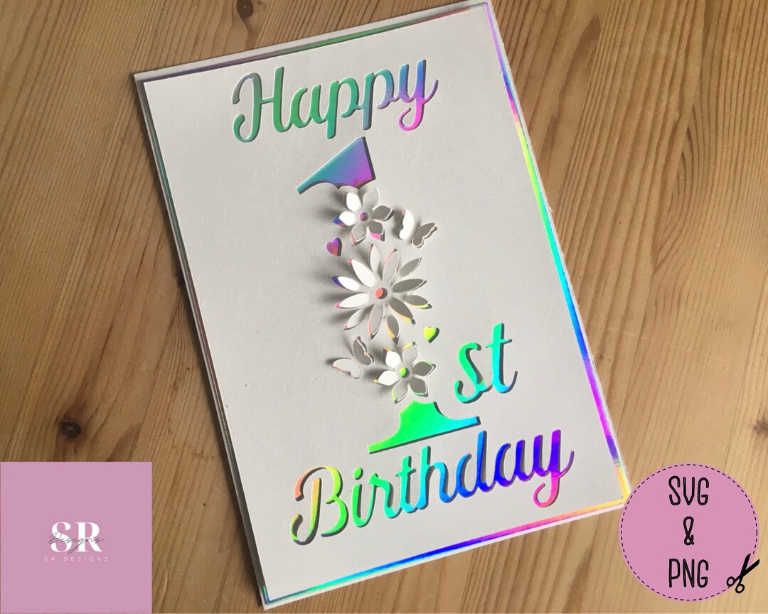 SVG: Pop Up/ 3D 1st Birthday Card. Number Pop Up. Floral Pop Up. Pop up ...