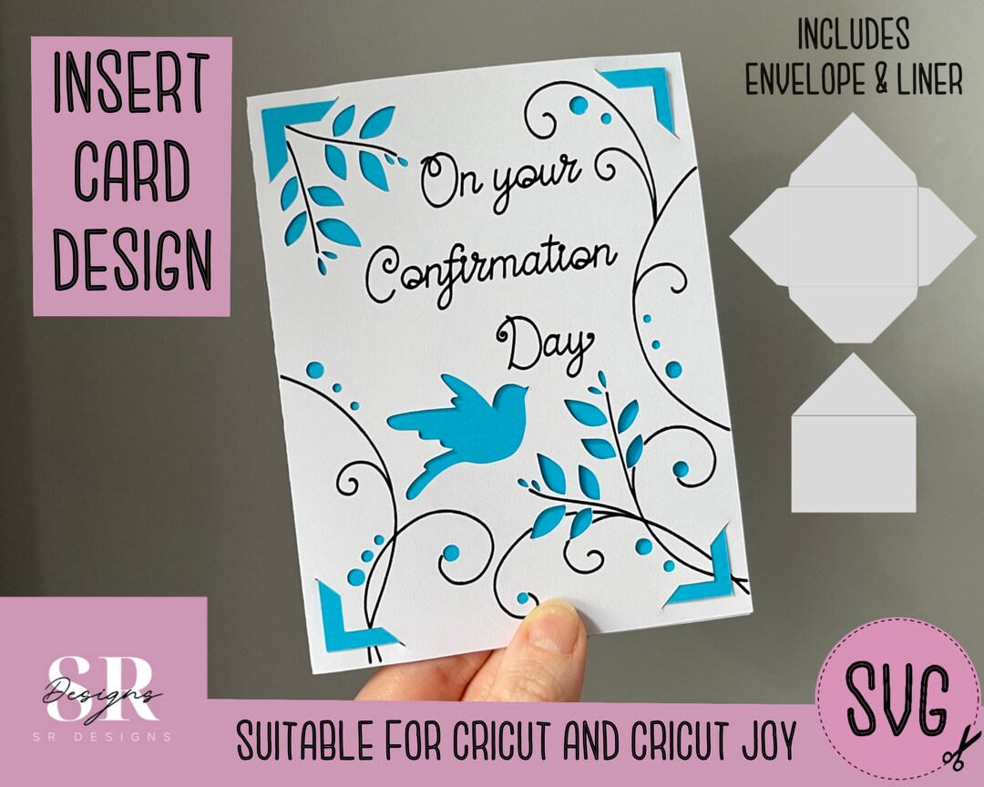 SVG: Confirmation Insert Card. Cricut Joy Friendly. Draw and Cut Card ...