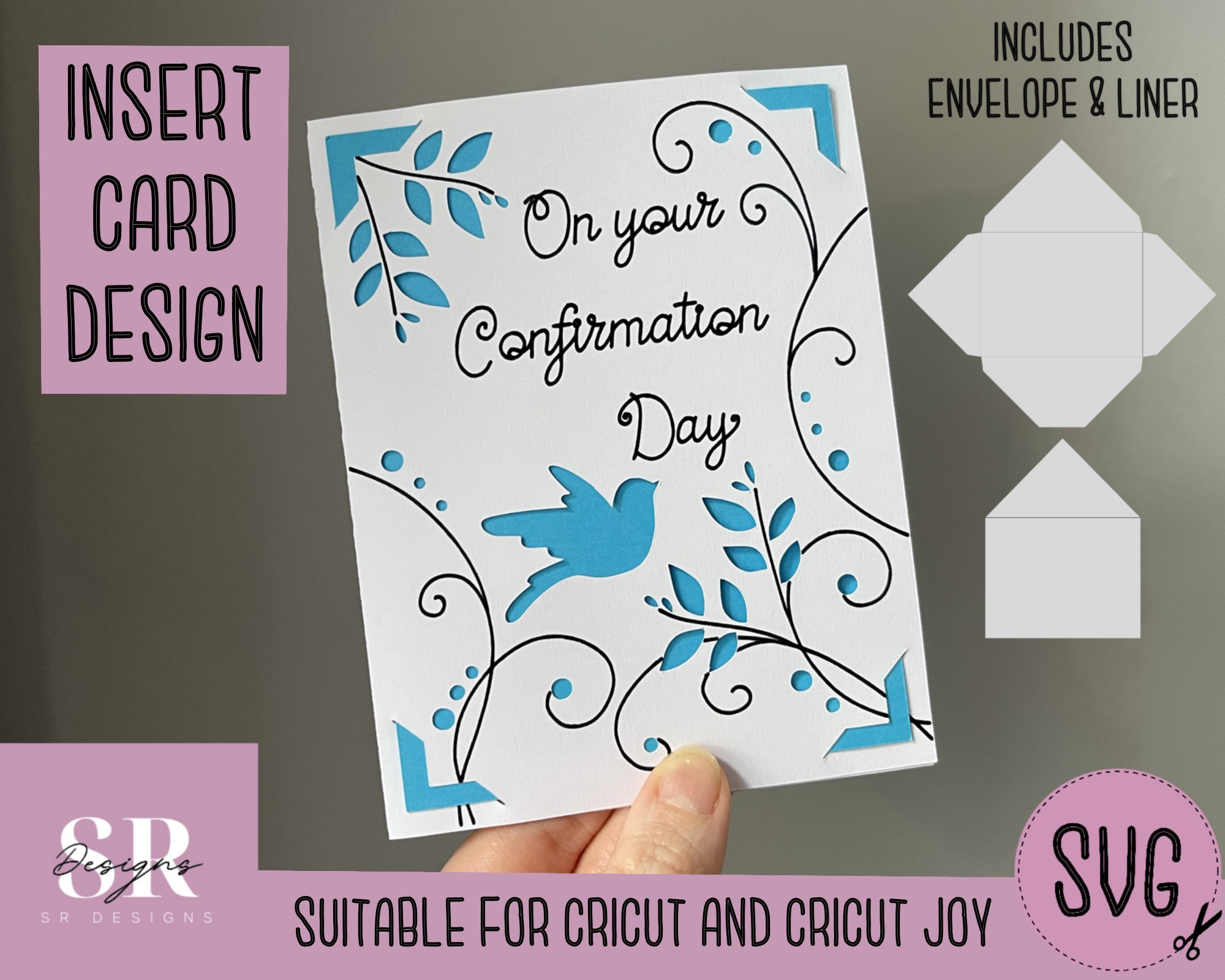SVG: Confirmation Insert Card. Cricut Joy Friendly. Draw and Cut Card ...