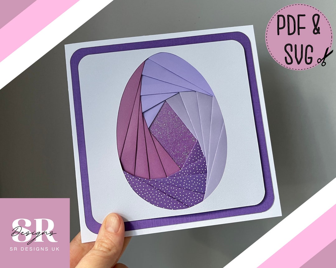 Easter Egg Iris Folding Pattern Template PDF & SVG. Iris Folding ...