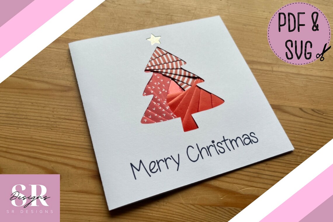 Christmas Tree Iris Folding Pattern Template PDF & SVG. Christmas Iris ...