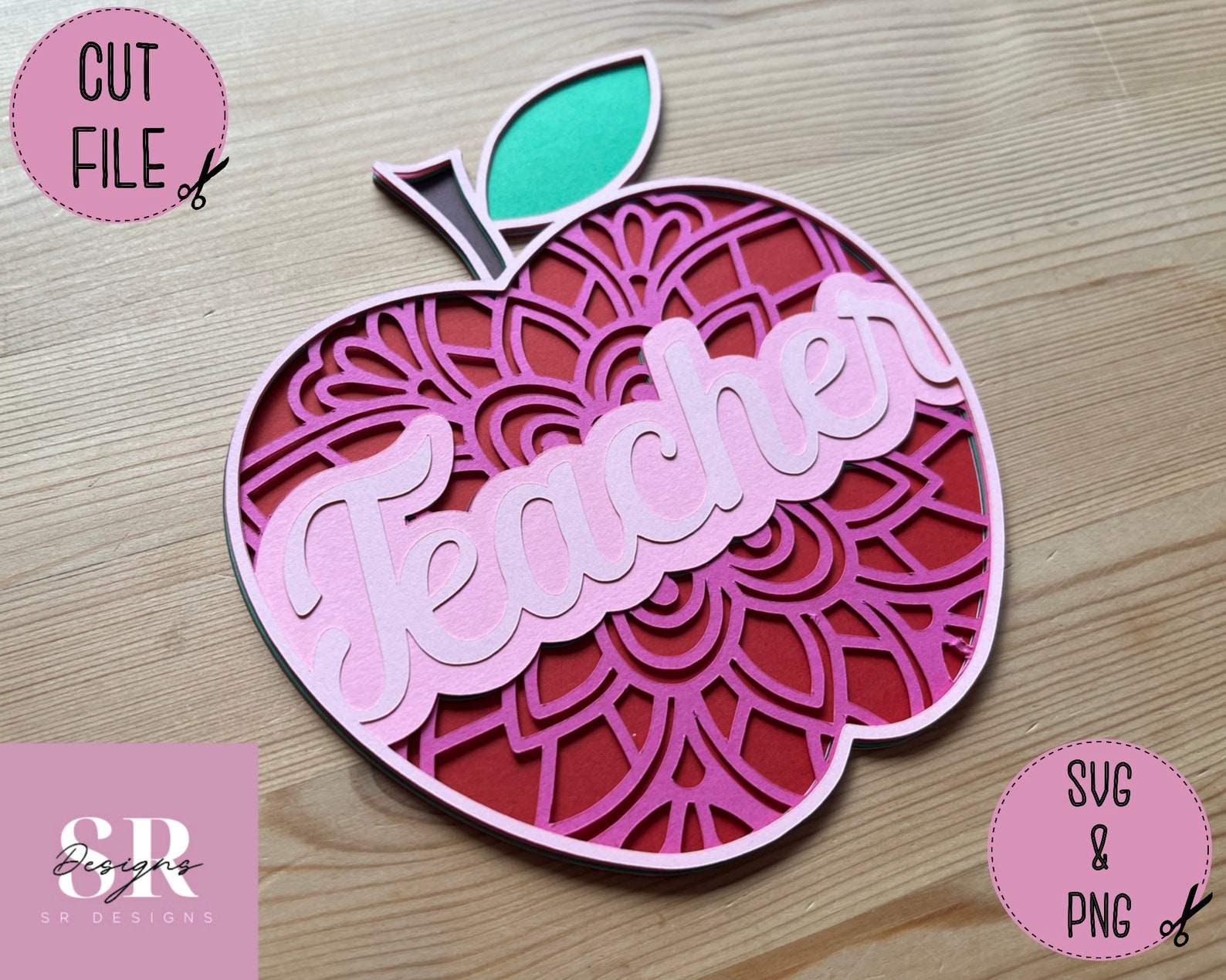 SVG: 3D Layered Apple. Digital Download. Paper Cutting. Layered Svg ...