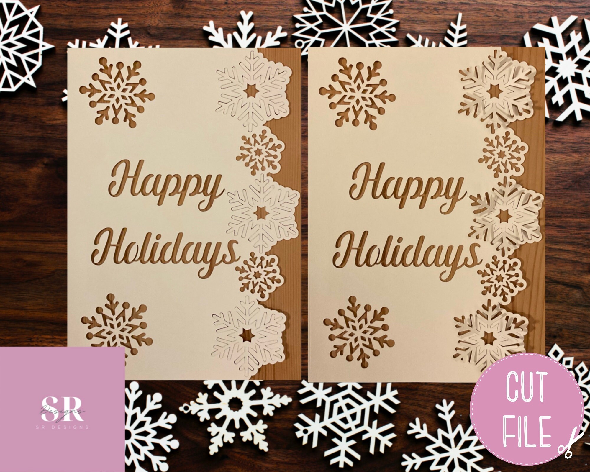 SVG: pop Up/ 3D Happy Holidays Card. Xmas Card Svg. Pop up - Etsy