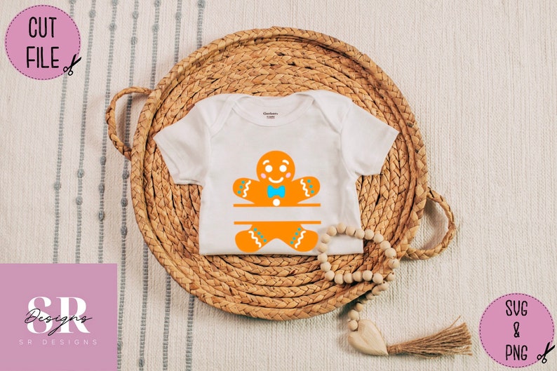 SVG: Gingerbread Split Monogram Svg. Gingerbread Man Svg. Christmas Eve ...