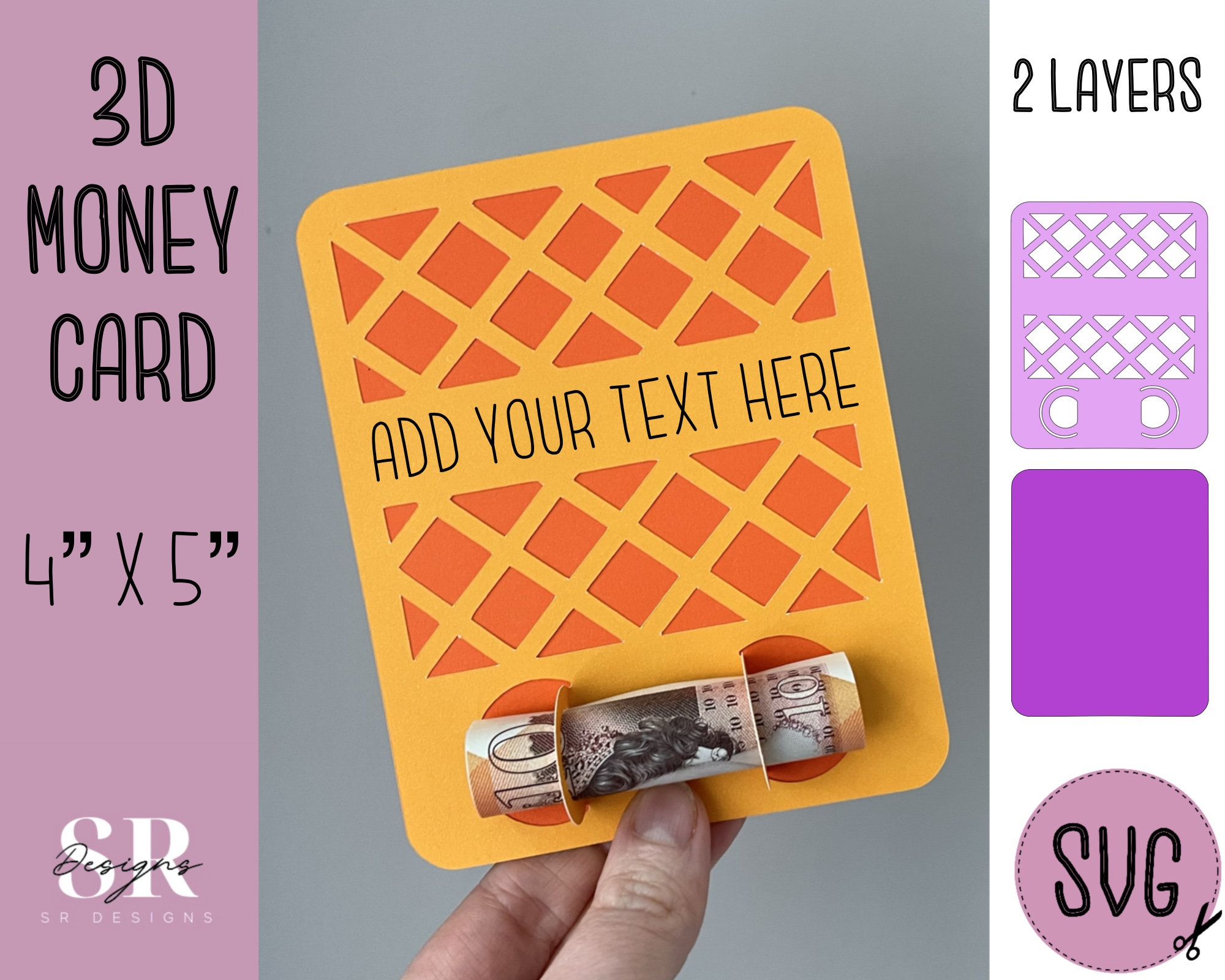 SVG: Money Card Holder Blank. Cricut Joy Friendly. 3d - Etsy