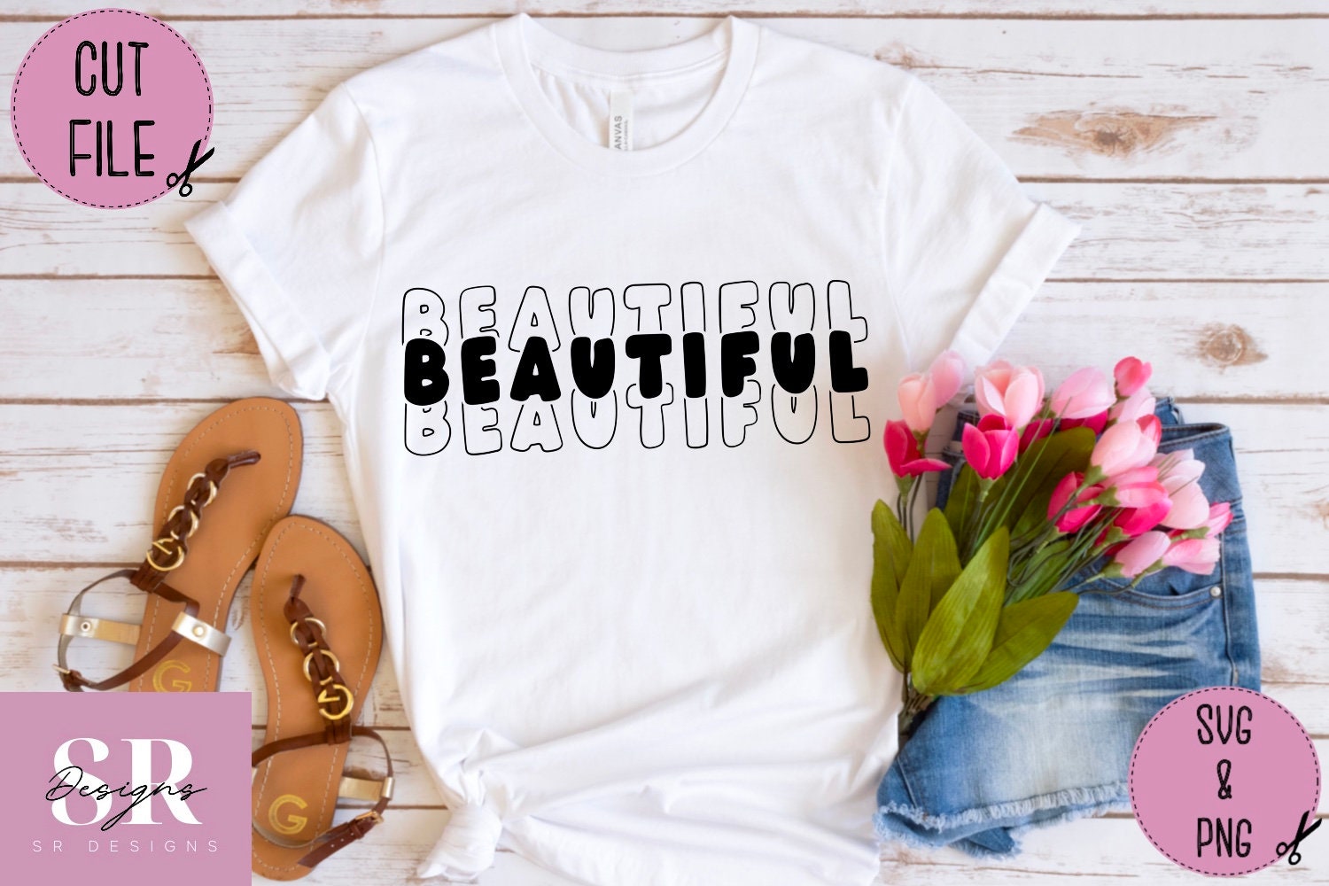 SVG: Beautiful Stacked Svg. Beautiful Svg. Beautiful Slogan - Etsy