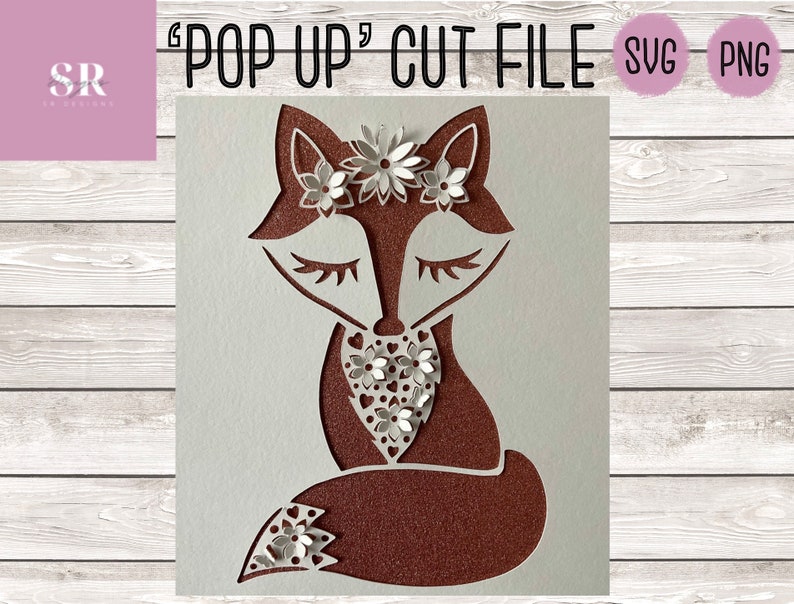 SVG: 3D Fox. Pop up Fox Svg. Pop up Butterfly Svg. Fox Cut - Etsy