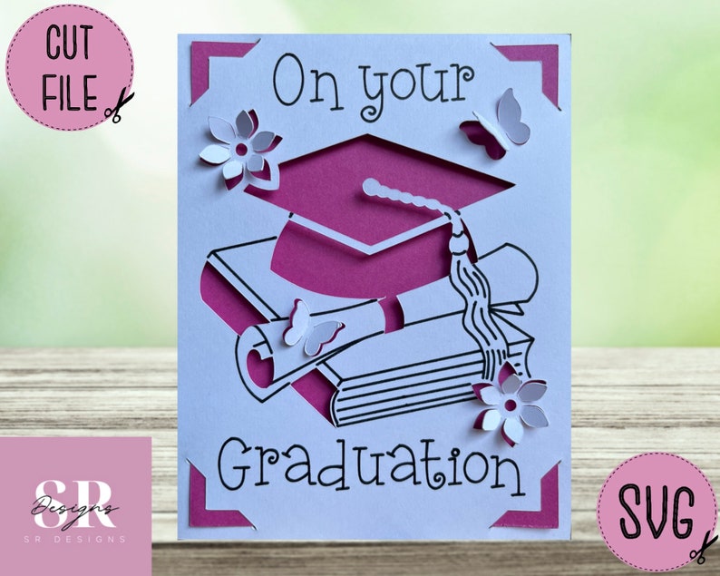 SVG: Graduation Insert Card. Cricut Joy Friendly. Draw and Cut - Etsy