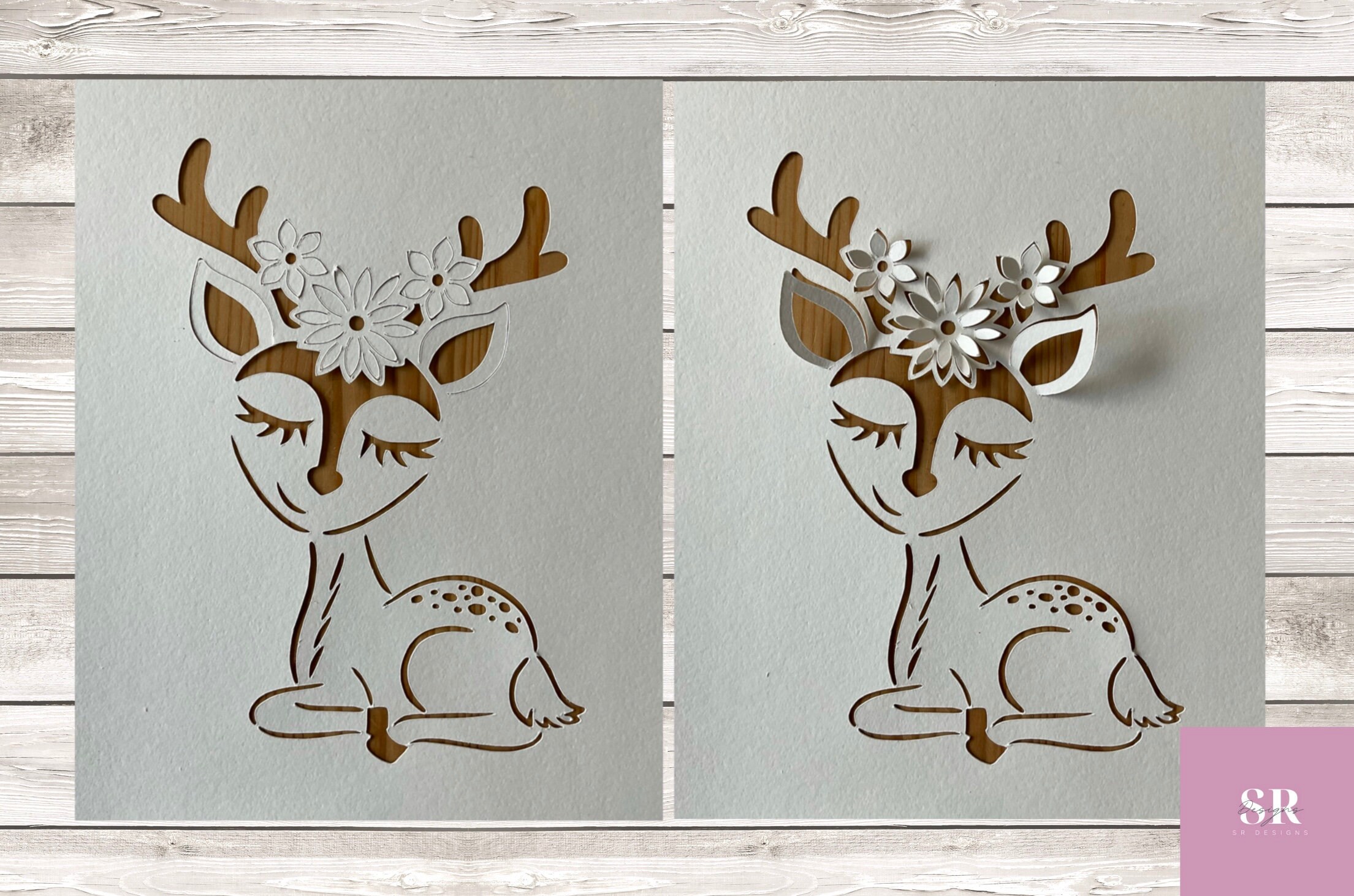SVG: 3D Cartoon Deer. Cartoon Deer Svg. Pop up SVG. Card | Etsy Australia