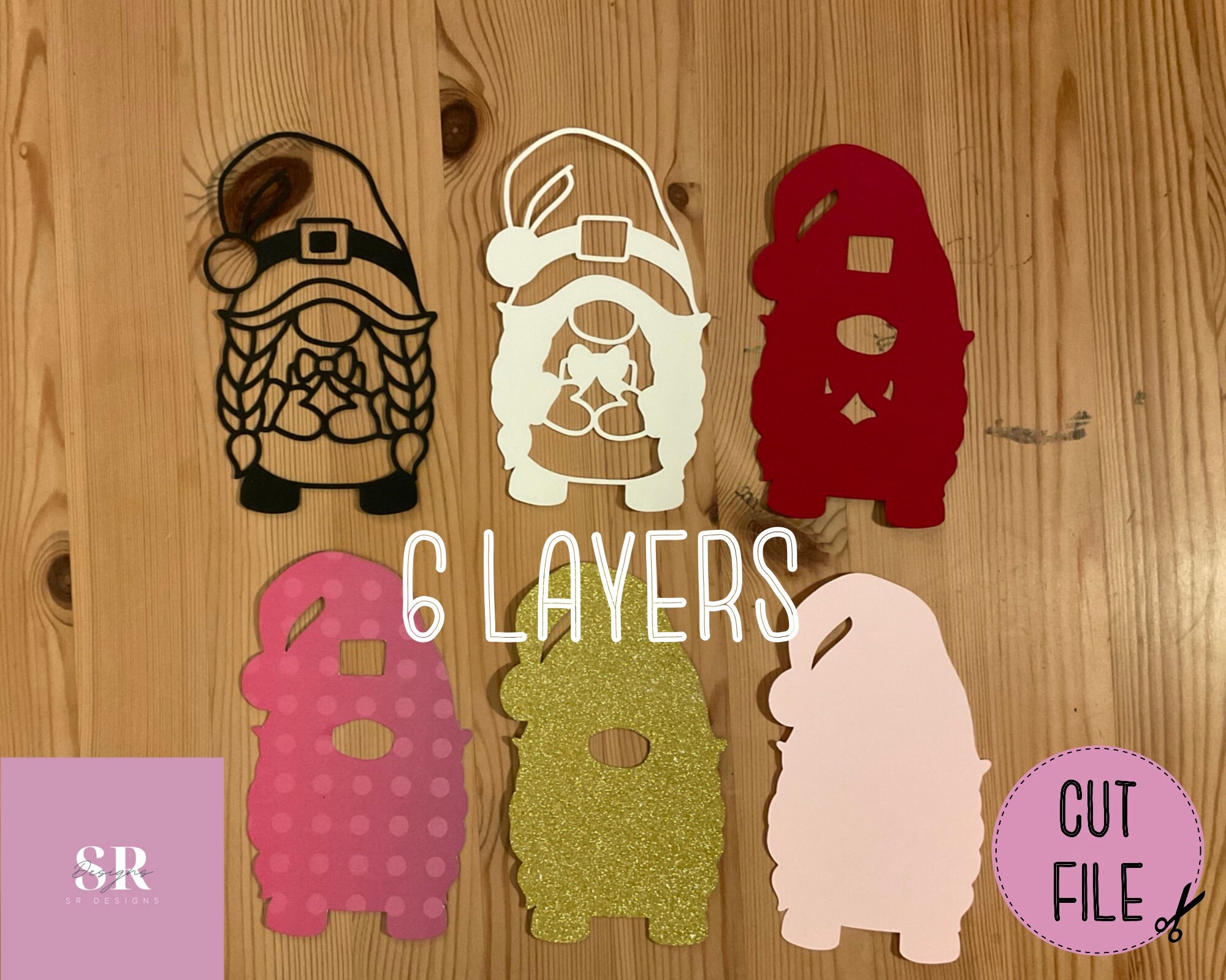 SVG: Layered Gnome Bundle. 3D Gonk Svg. Layered Gnome Family - Etsy UK