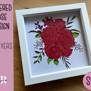 SVG: Layered Rose Shadow Box. Digital Download. Paper Cutting. - Etsy