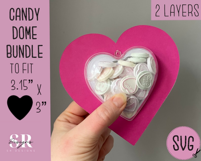 Heart Candy Dome Svg. Chocolate Holder Svg. Valentines Candy Holder ...