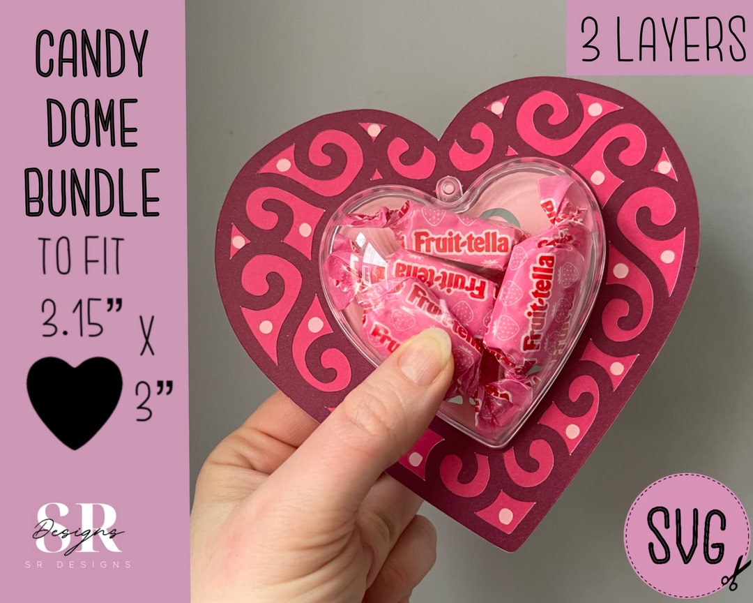 Heart Candy Dome Svg. Chocolate Holder Svg. Valentines Candy Holder ...