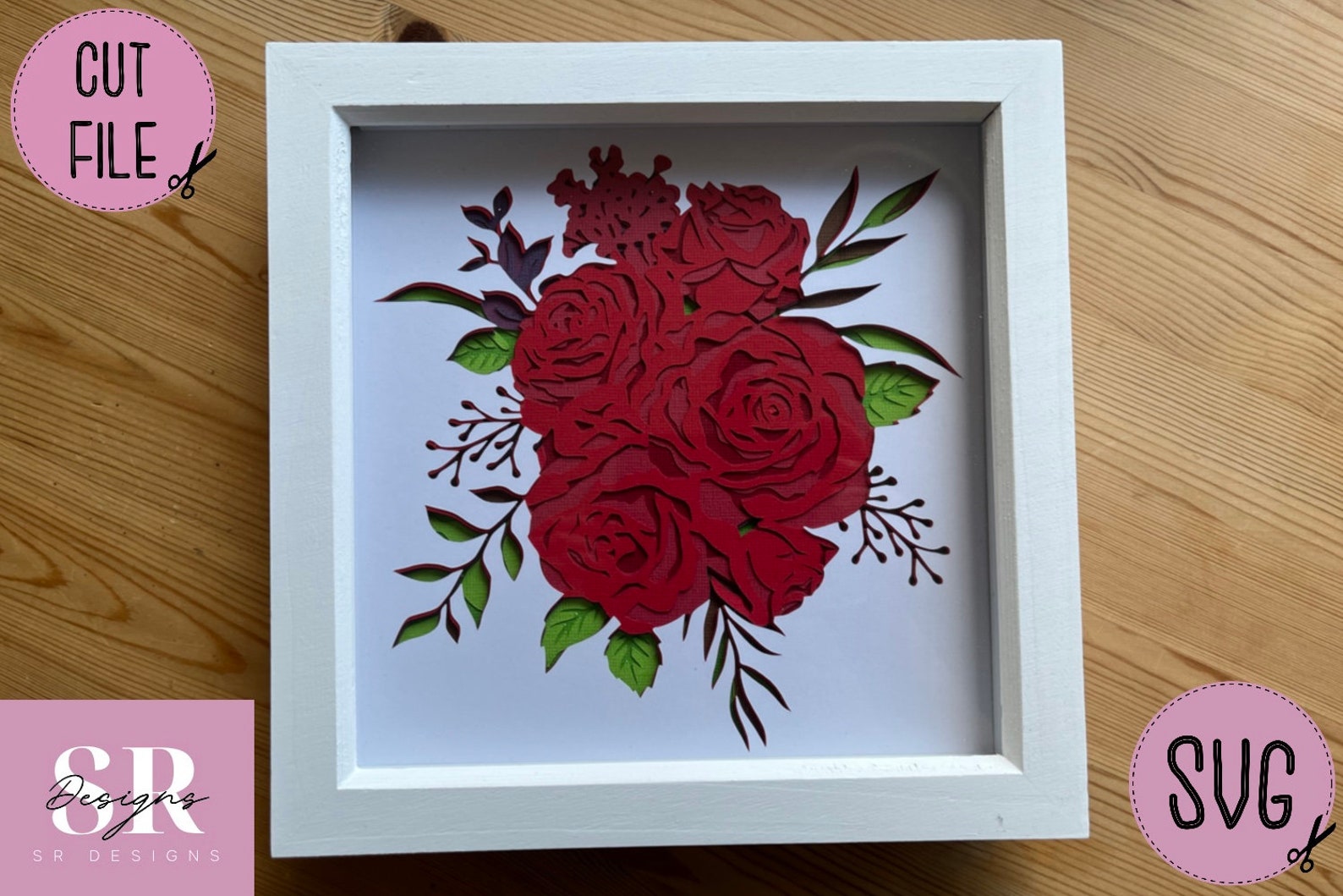 SVG: Layered Rose Shadow Box. Digital Download. Paper Cutting. - Etsy