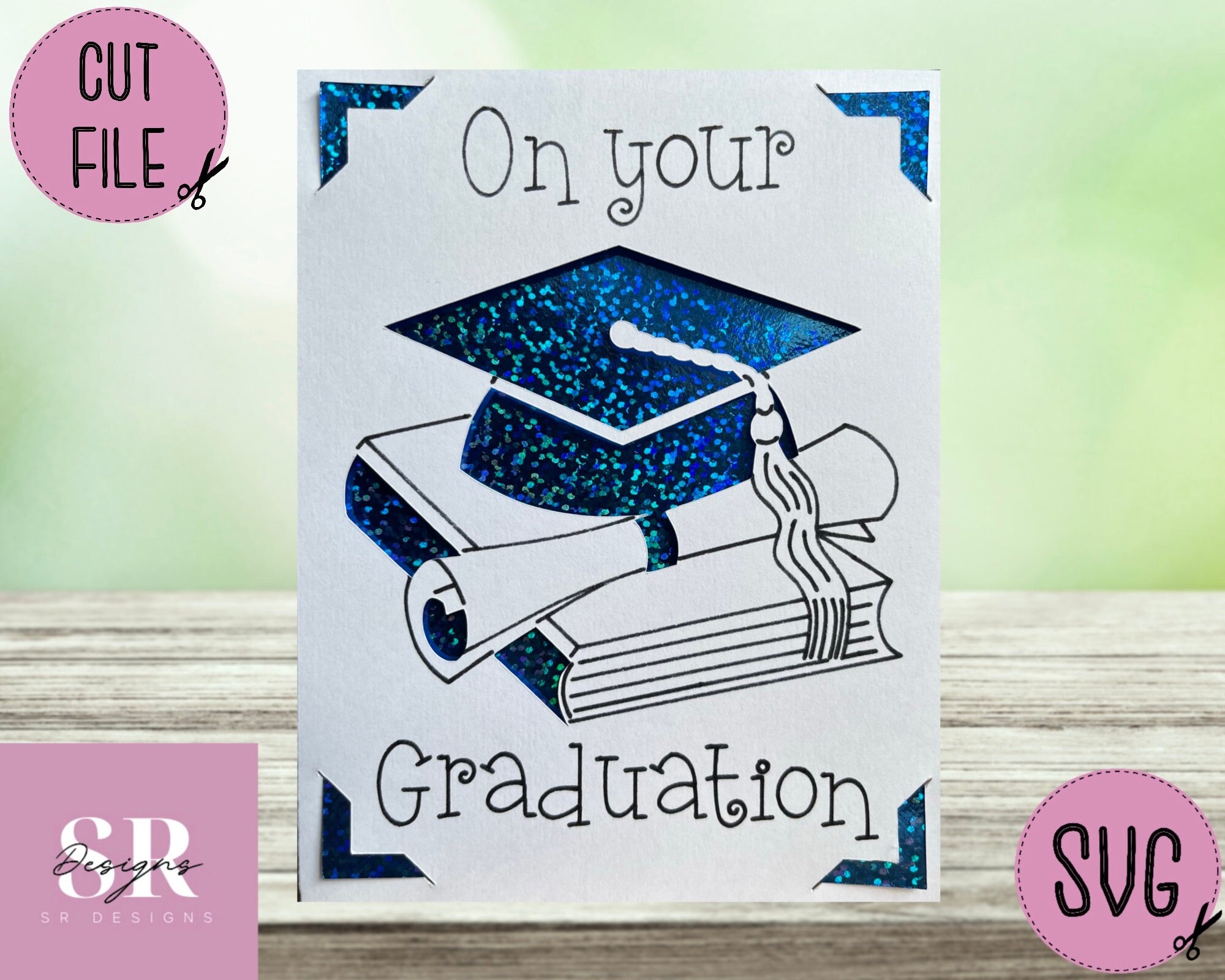 SVG: Graduation Insert Card. Cricut Joy Friendly. Draw and Cut Card ...