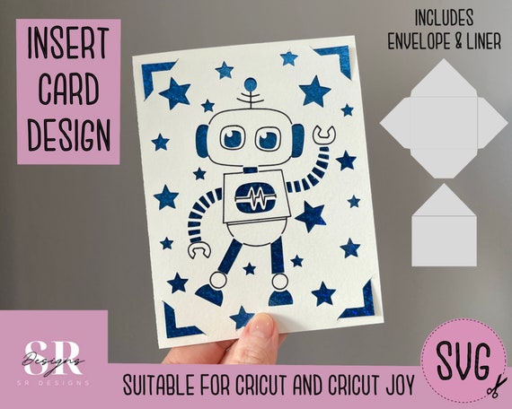SVG: Robot Insert Card. Cricut Joy Friendly. Envelope Template - Etsy